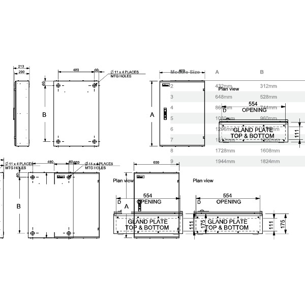 NHP Concept Plus Panelboard Metering 864mm IP42 Dual Energy Meter Split ...