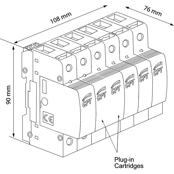 Cirprotec PSC Surge Protection Device Type 1 and 2 3 Phase L-L and L-N ...