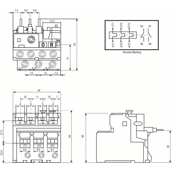 S&S CT8 Thermal Overload Relay 0.75 to 1A Direct Mount Manual or Auto ...