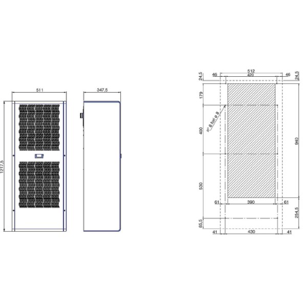 Cosmotec CVE Air Conditioner Indoor Side Mount 230V AC 3000W Mild Steel