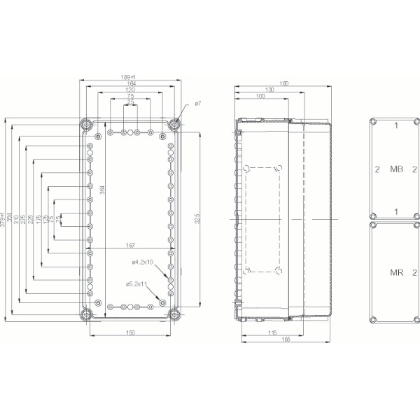 Fibox EK Terminal Box PC IP66 and IP67 H280 x W280 x D180mm Clear
