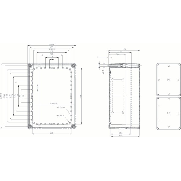 Fibox EK Terminal Box PC IP66 and IP67 H280 x W560 x D130mm Grey