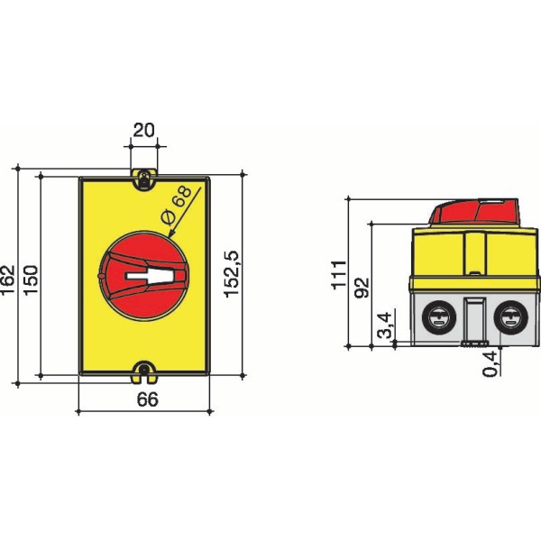 NHP ELB Enclosed Load Break Switch, IP 65 Polycarbonate Grey, 3 Pole 32A