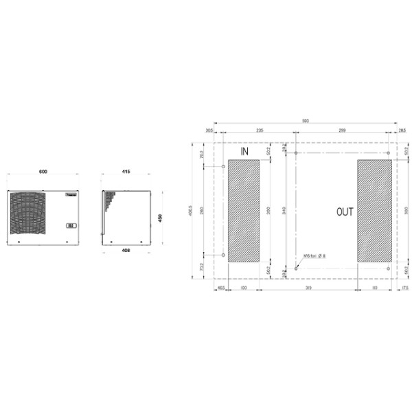 Cosmotec CVE Air Conditioner Indoor Top Mount Mild Steel 230V AC 2000W
