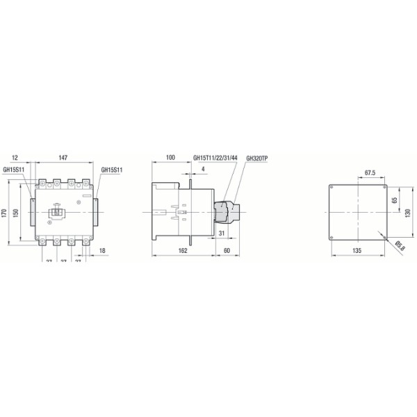 Ghisalba Contactor 90kW 4Pole 110VAC and VDC Coil