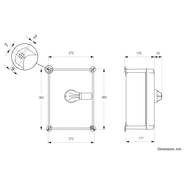 Socomec ISO Enclosed Isolator, IP 65 Plastic Grey, Handle - Blue, 3P 160A