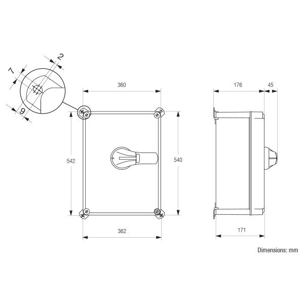 Socomec ISO Enclosed Isolator, IP 65 Plastic Grey, Handle - Blue, 3P 250A