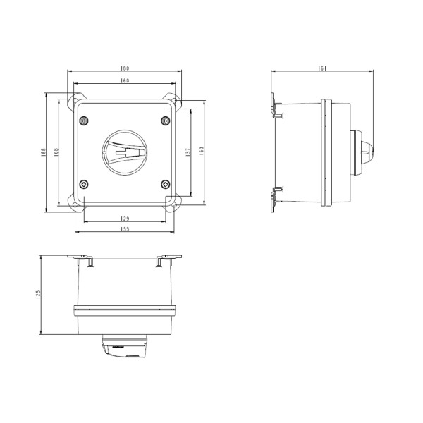 Socomec ISO Enclosed Isolator, IP 65 Aluminium Yellow, Handle - Red, 3P 25A
