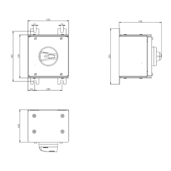 Socomec ISO Enclosed Isolator, IP 65 Stainless Steel, Handle - Red, 4P 63A