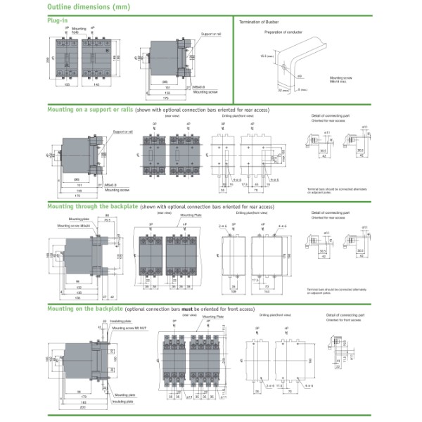 Terasaki TemBreak 2 MCCB 160 Frame 200kA 3P 160A Thermal Magnetic