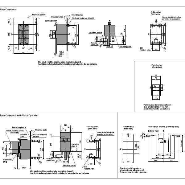Terasaki TemBreak 2 MCCB 400 Frame 690V AC 70kA 3P 400A Rear Connect ...