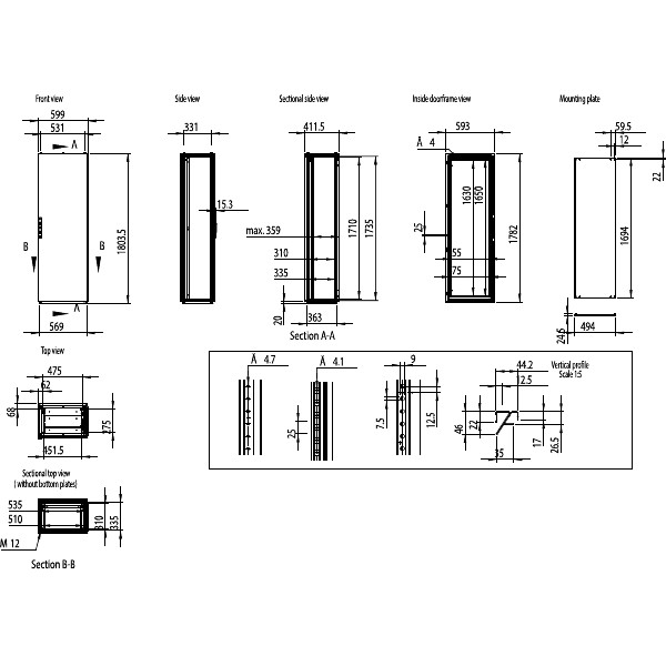 nVent HOFFMAN MCS Enclosure Floor Standing Bayable Mild Steel IP55 ...