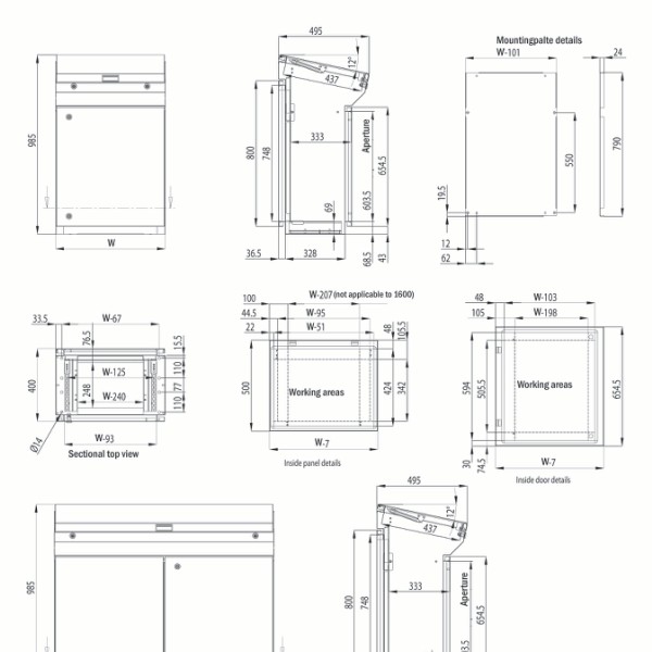 nVent HOFFMAN MPG Enclosure Console Mild Steel H985 x W1200 x D400mm