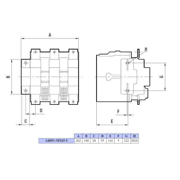 Ghisalba Contactor Adder Pole 325A for GH52