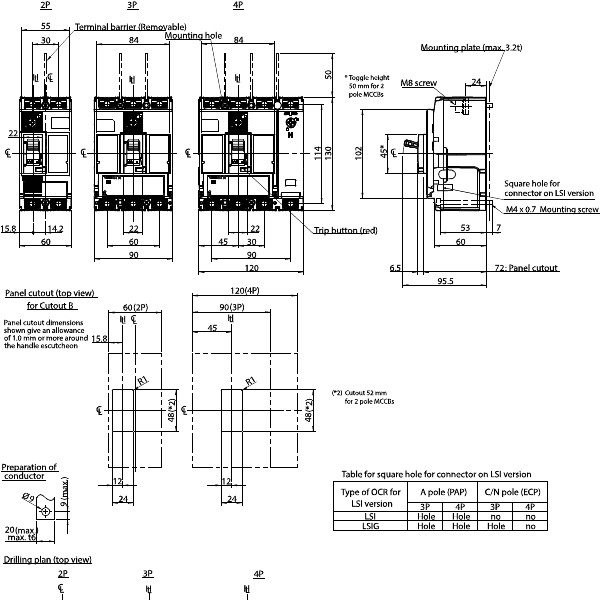 Terasaki TemBreak PRO MCCB 160 Frame 3P 160A Non Auto Switch
