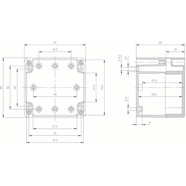 Fibox Euronord Terminal Box PC IP66 and IP67 H80 x W82 x D65mm