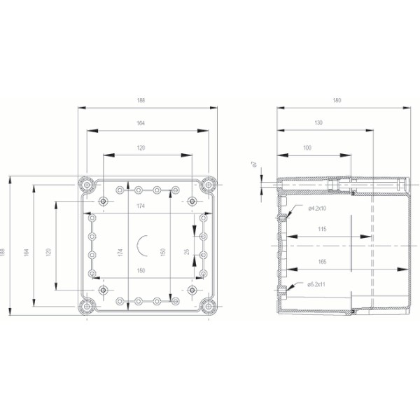 Fibox SOLID Terminal Box PC IP66 and IP67 H190 x W190 x D180mm Clear