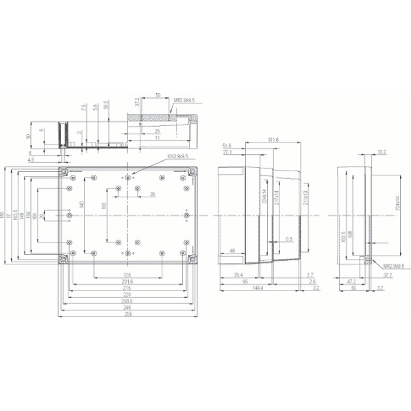 Fibox MNX Terminal Box PC IP66 and IP67 High Box H180 x W255 x 150mm Clear
