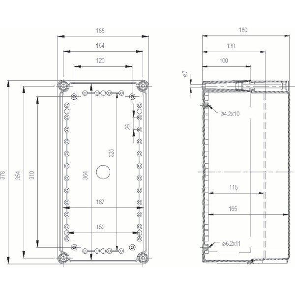 Fibox SOLID Terminal Box PC IP66 and IP67 H190 x W380 x D180mm Clear