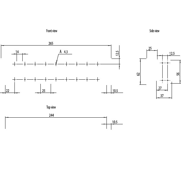 nVent HOFFMAN MCS/MCD/MKS/MKD FS Plinth Mild Steel RAL 7022 Cable Bar ...