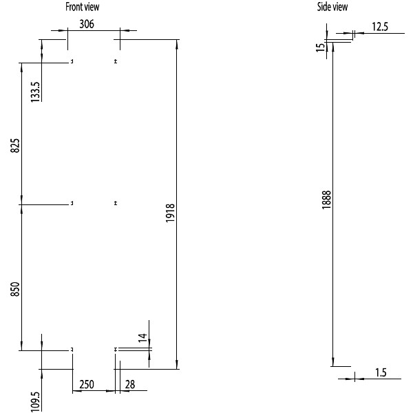 nVent HOFFMAN MCS/MCD/MKS/MKD Separation Plate 1.5mm Zinc Plated Steel ...