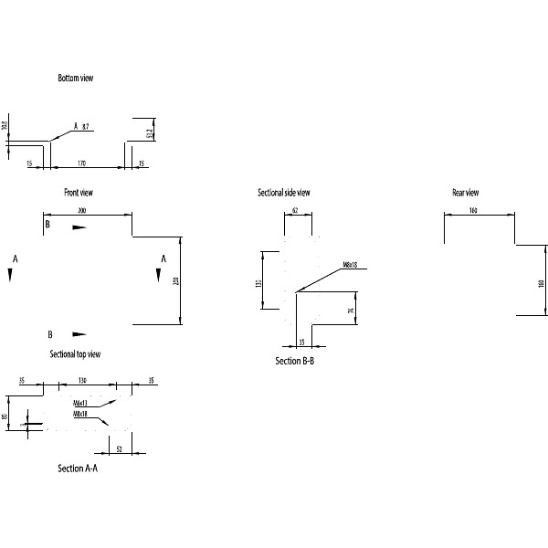 nVent HOFFMAN STB Terminal Box Mild Steel IP66 H200 x W200 x D120mm