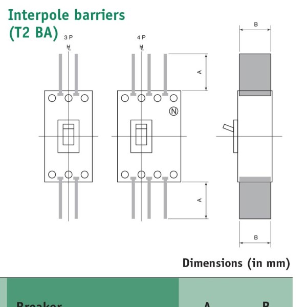 Terasaki TemBreak 2 Interpole Barrier for 125 MCCBs Qty 2
