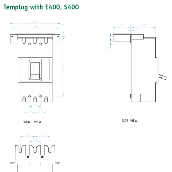 Terasaki TemBreak 2 Templug for E400/S400 400A 3P MCCBs
