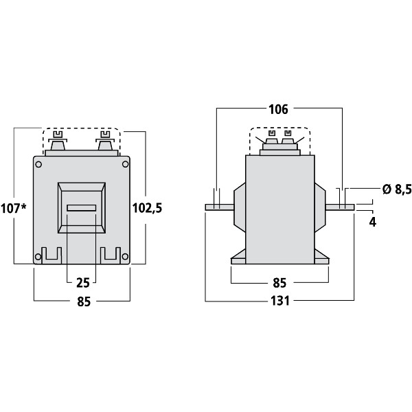 IME TAQ Primary Wound Current Transformer 50A/5A 25 x 4mm 15VA Class 1 ...