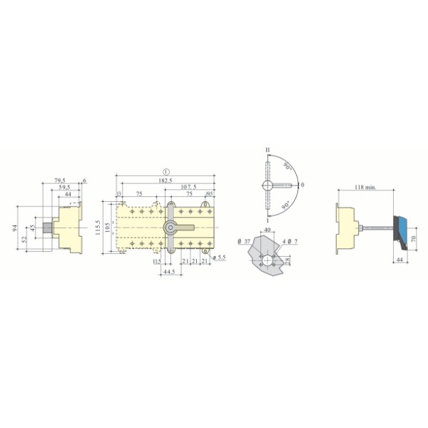 Socomec VCO Manual Transfer Switch kit - Visual, w/ Direct Handle, 4P 63A