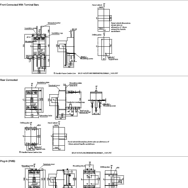 Terasaki TemBreak 2 MCCB 250 Frame 1000V AC 10kA 3P 160A Thermal Magnetic