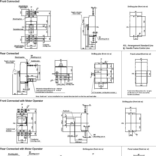 Terasaki TemBreak 2 MCCB 800 Frame 1000V AC 30kA 3P 800A Electronic ...