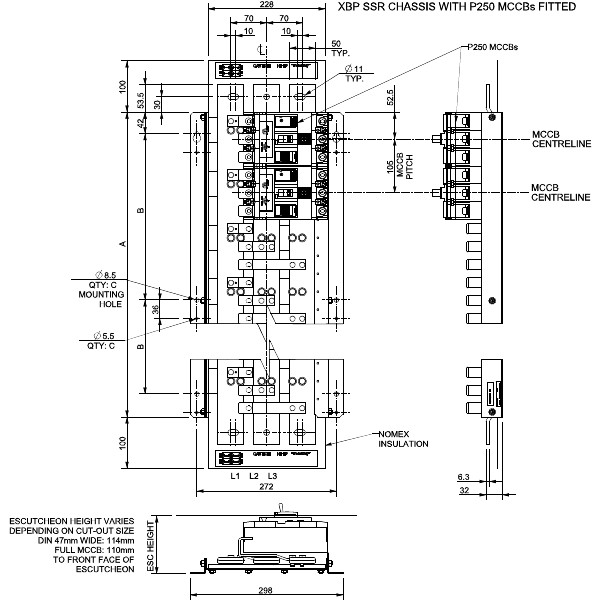 NHP Terasaki TemBreak PRO TemWay XBP Chassis Single Sided RH 800A ...