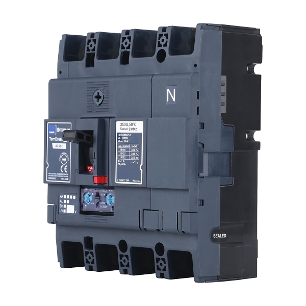 Terasaki TemBreak PRO MCCB 250 Frame 25kA 4P 250A Adj. Thermal Adj ...