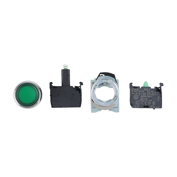 Sprecher and Schuh D7 Pushbutton 22.5 mm Complete Metal MOM Flush GRN ...