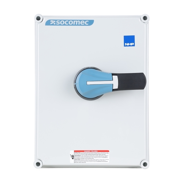 Socomec ISO Enclosed Isolator, IP 65 Plastic Grey, Handle - Blue, 3P 160A