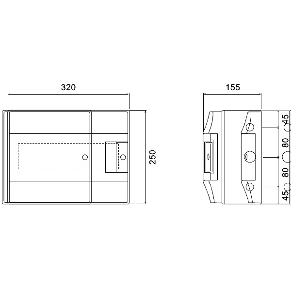NHP Loadcentre Weatherproof 12 Way DIN-T Surface Mounted
