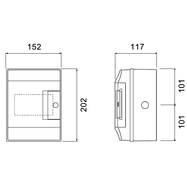 NHP Loadcentre Weatherproof 4 Way DIN-T Surface Mounted
