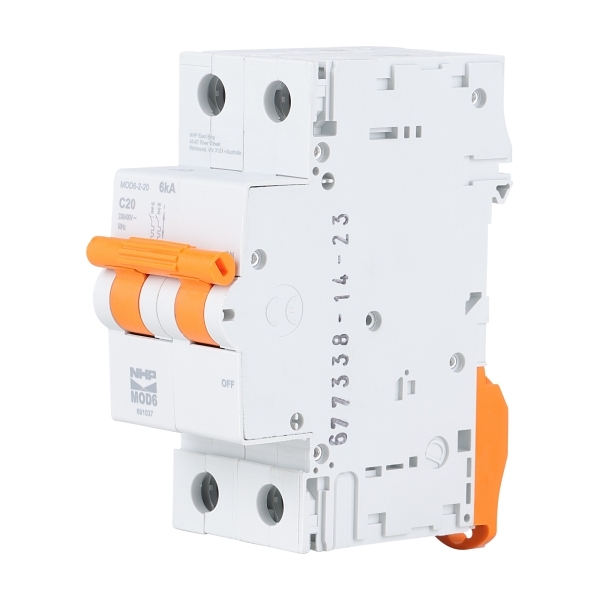 NHP MOD6 Miniature Circuit Breaker 6kA 2Pole 10A C Curve