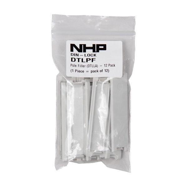 NHP DIN-T Accessory Pole Filler Extended Length to suit 63mm Cutout 12 Pack