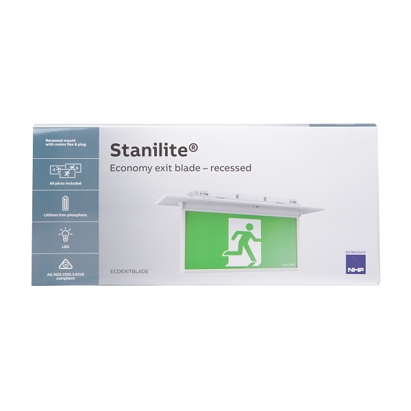 Stanilite Economy Recessed LED Blade EXIT