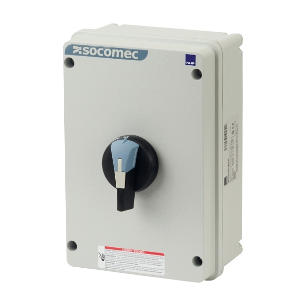 Socomec ISO Enclosed Isolator, IP 65 Aluminium Grey, Handle - Blue, 3P 160A