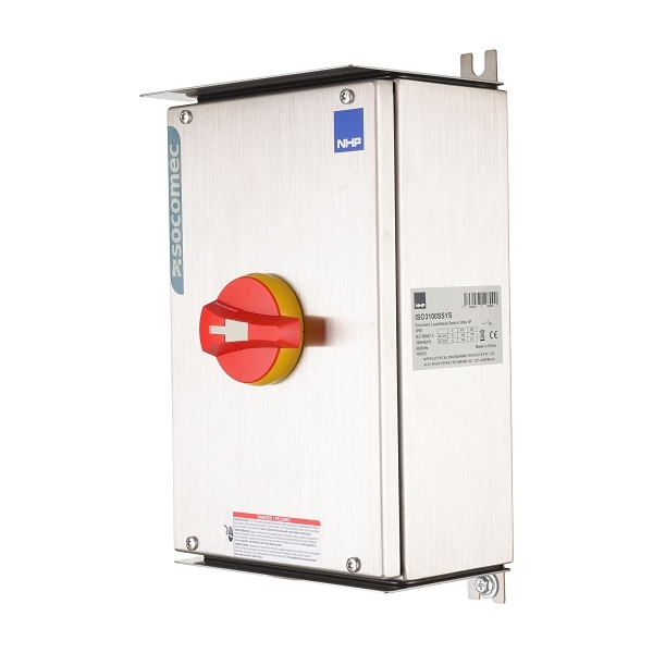 Socomec ISO Enclosed Isolator, IP 65 Stainless Steel, Handle - Red, 4 ...