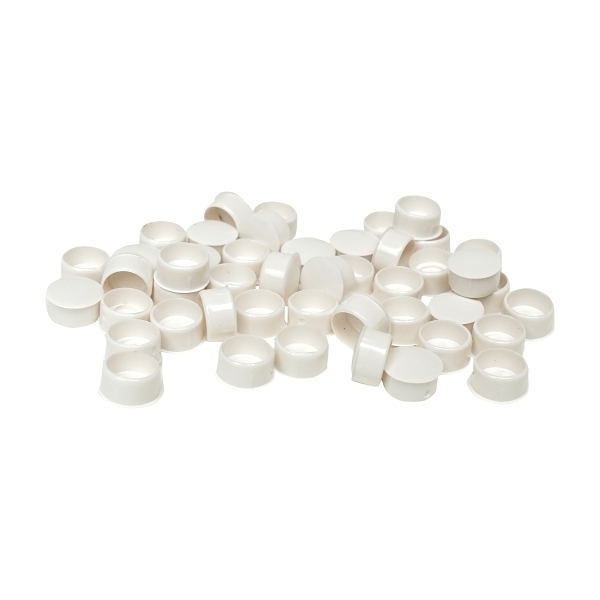 NHP ISO Spares, Cover Screw Caps, Resistant White (QTY 200)