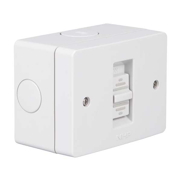 NHP NLINE Surface Switch, Large IP 66 Plastic, 1 Gang, 1 Pole 16A 250V AC