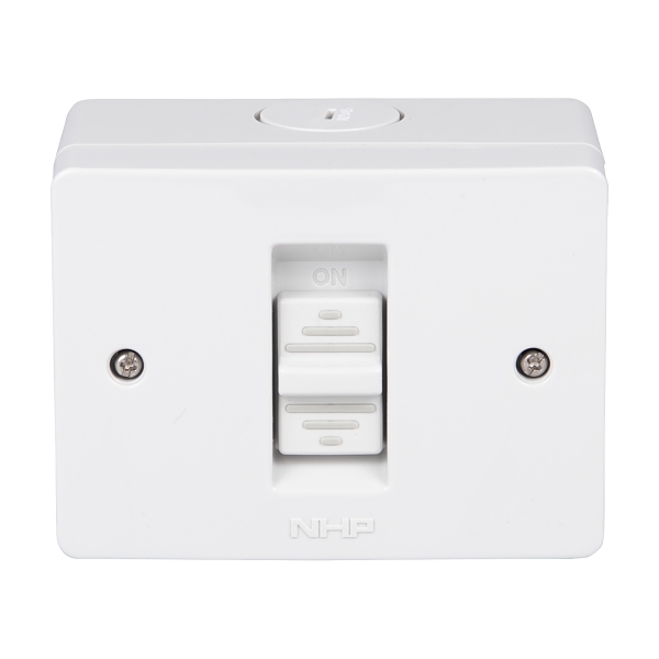 NHP NLINE Surface Switch, Large IP 66 Plastic, 1 Gang, 1 Pole 16A 250V AC