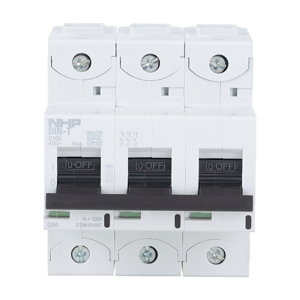 NHP DIN-T Miniature Circuit Breaker 10H 3Pole 80A C Curve