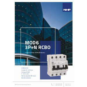 NHP MOD6 Residual Current Device - Short body w/ Overcurrent 6kA 16A ...