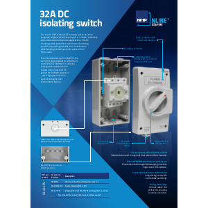 NHP NLINE Isolating Switch, Large IP 66 Plastic, 3 Pole 40A 500V AC