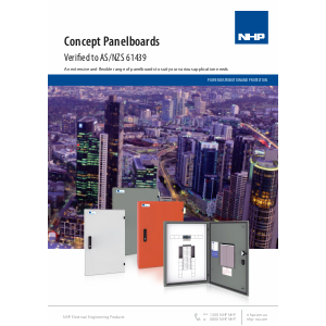 NHP Concept One Panelboard 864mm IP40 Din 48 Way 160A Main Switch Light ...